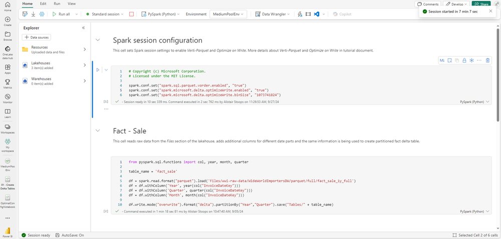 Minimising Spark Startup Duration in Microsoft Fabric